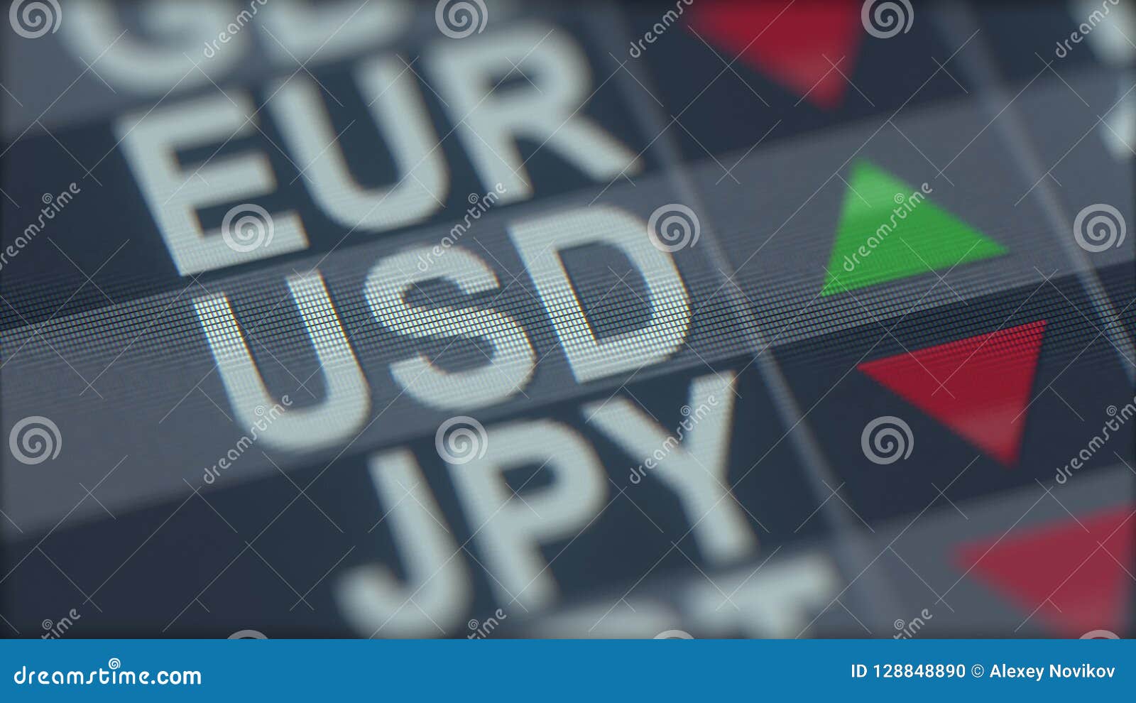Increasing Dollar Exchange Rate Indicator on Computer Screen. USD Forex ...