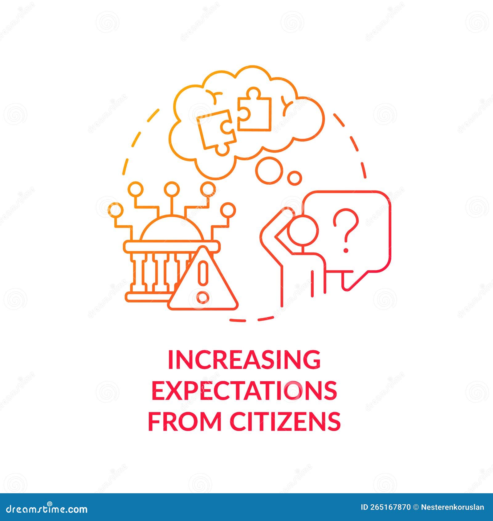 Increasing Expectations from Citizens Red Gradient Concept Icon Stock ...