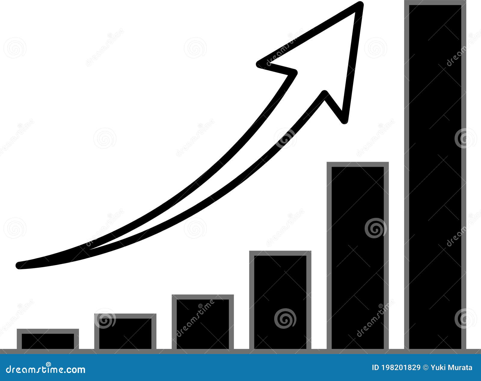 Increasing graph and arrow stock vector. Illustration of increasing ...