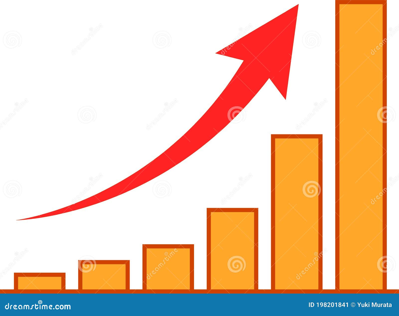 Increasing graph and arrow stock vector. Illustration of arrow - 198201841