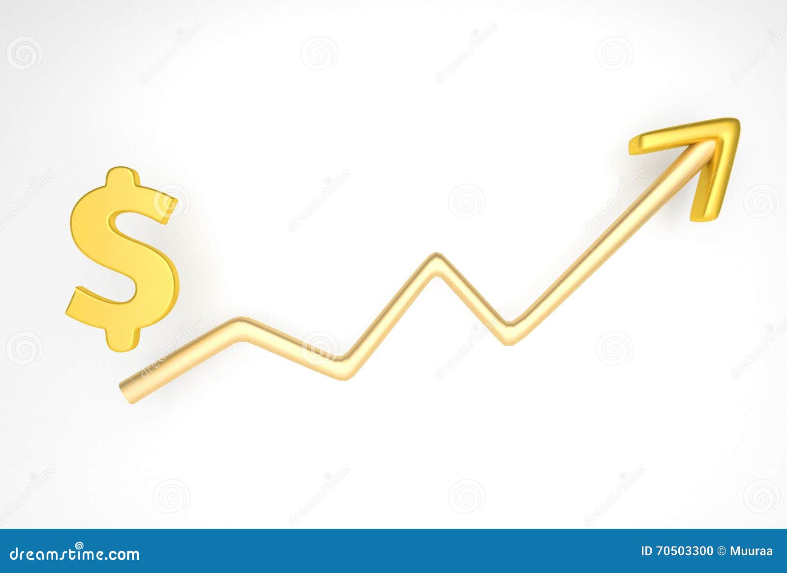 Increasing Graph with Dollar Symbol Stock Illustration - Illustration ...