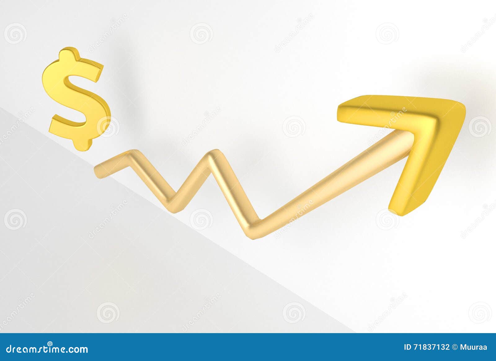 Increasing Graph with Dollar Symbol Stock Illustration - Illustration ...