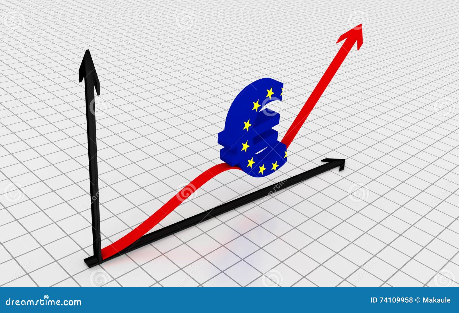 Increasing Graph with Euro Symbol Stock Illustration - Illustration of ...