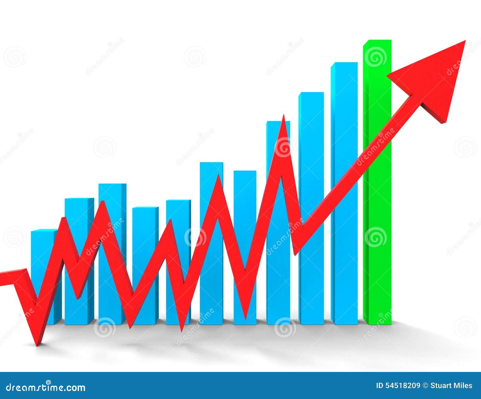 Increasing Graph Shows Financial Report and Advance Stock Illustration ...