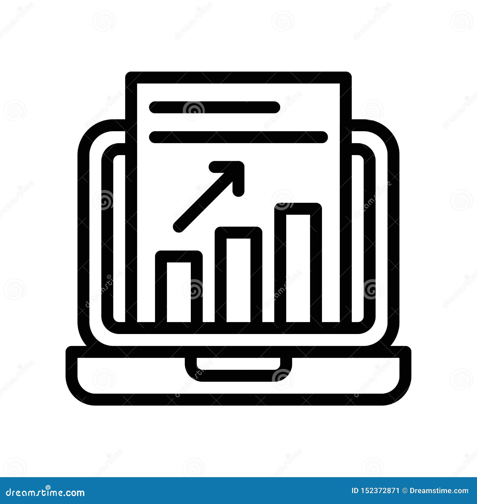 Increasing Graph Vector, Digital Marketing Line Icon Editable Stroke ...