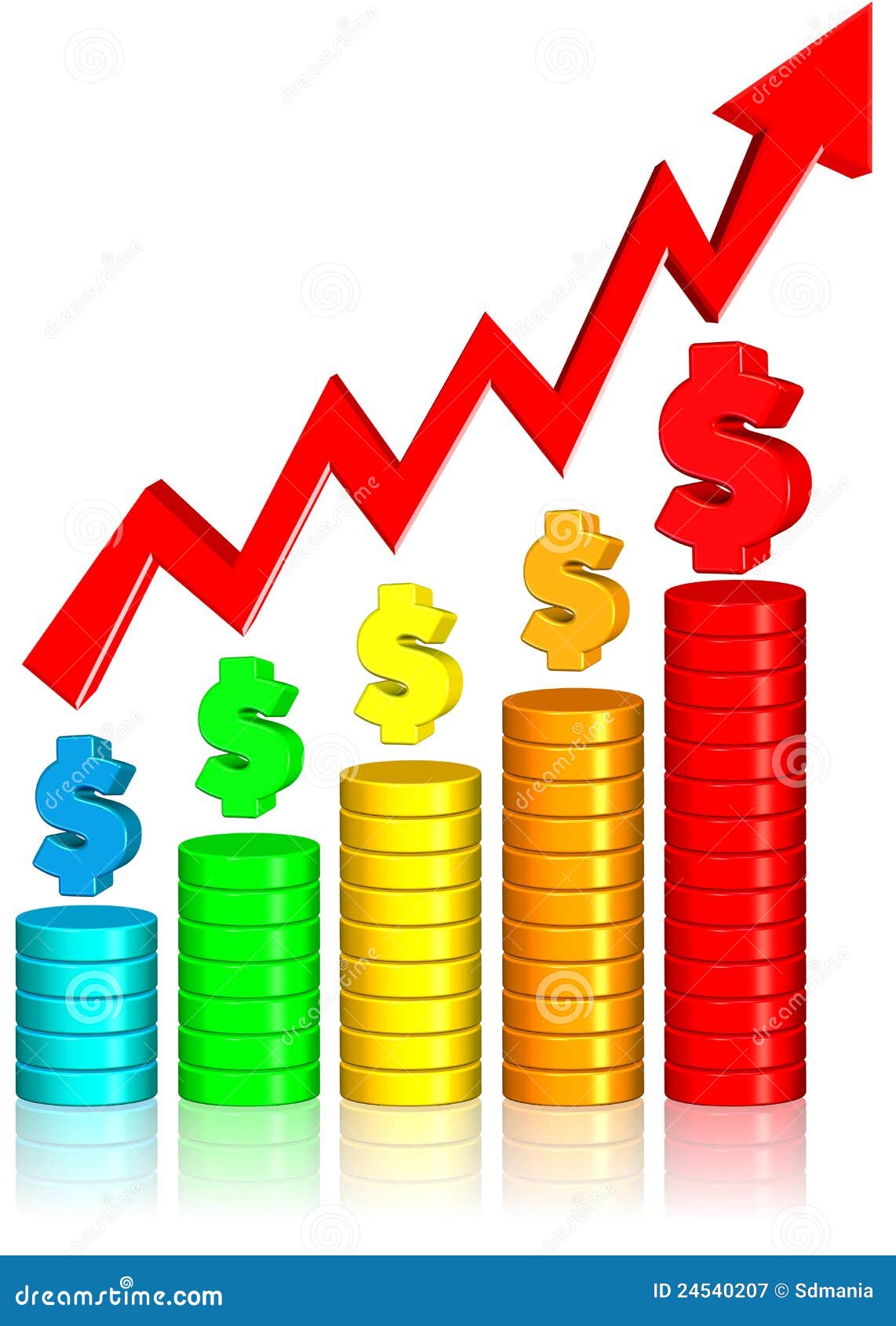 Increasing Money Chart stock illustration. Illustration of wealth ...
