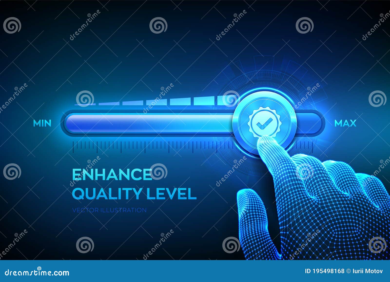 Quality Level Concept With Speed Tracker Speedometer With People Team ...