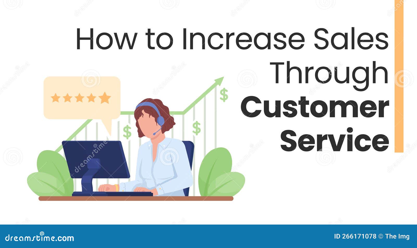 Increasing Sales through Customer Service Flat Vector Banner Template ...