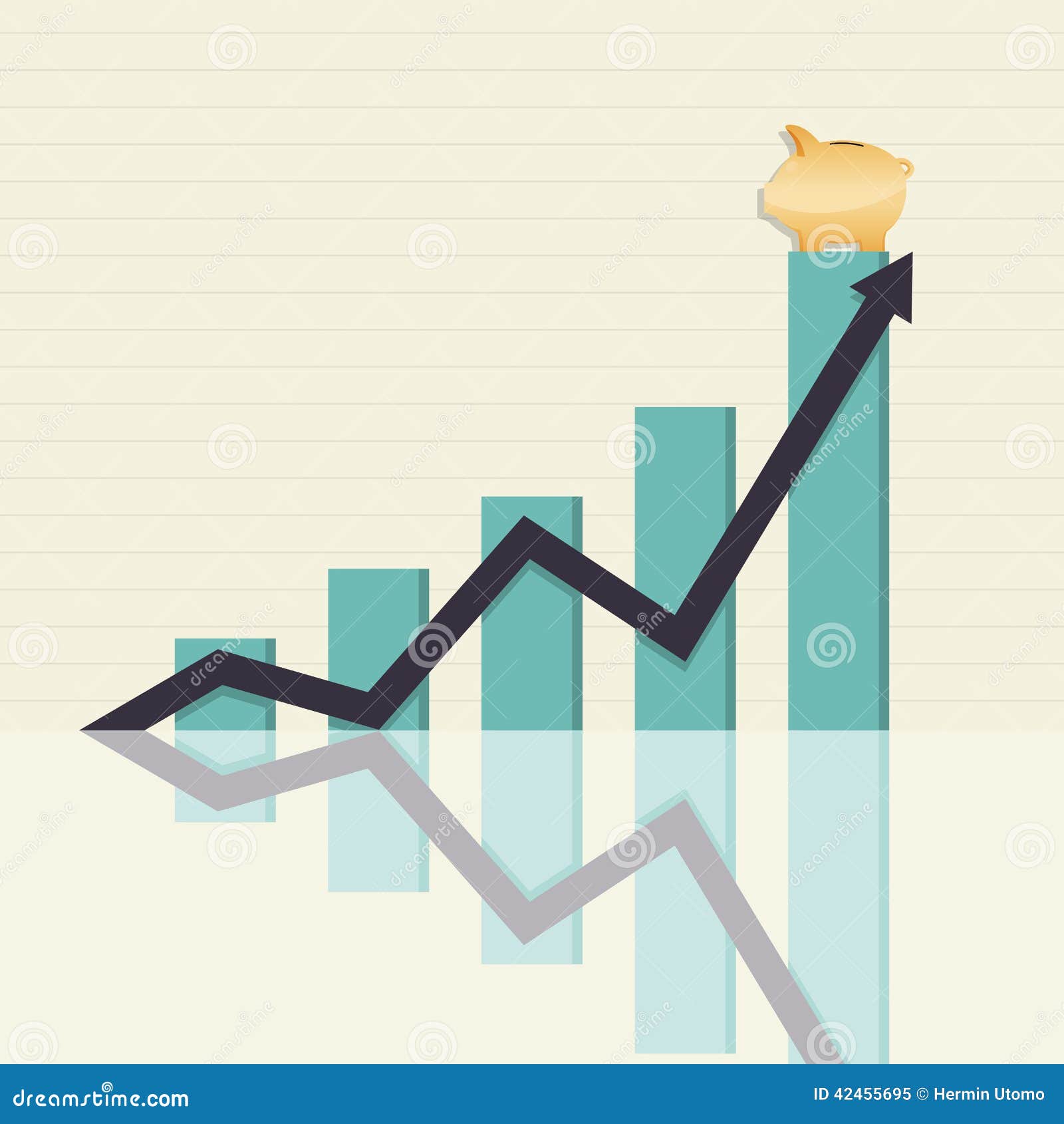 Increasing Savings stock vector. Illustration of concept - 42455695