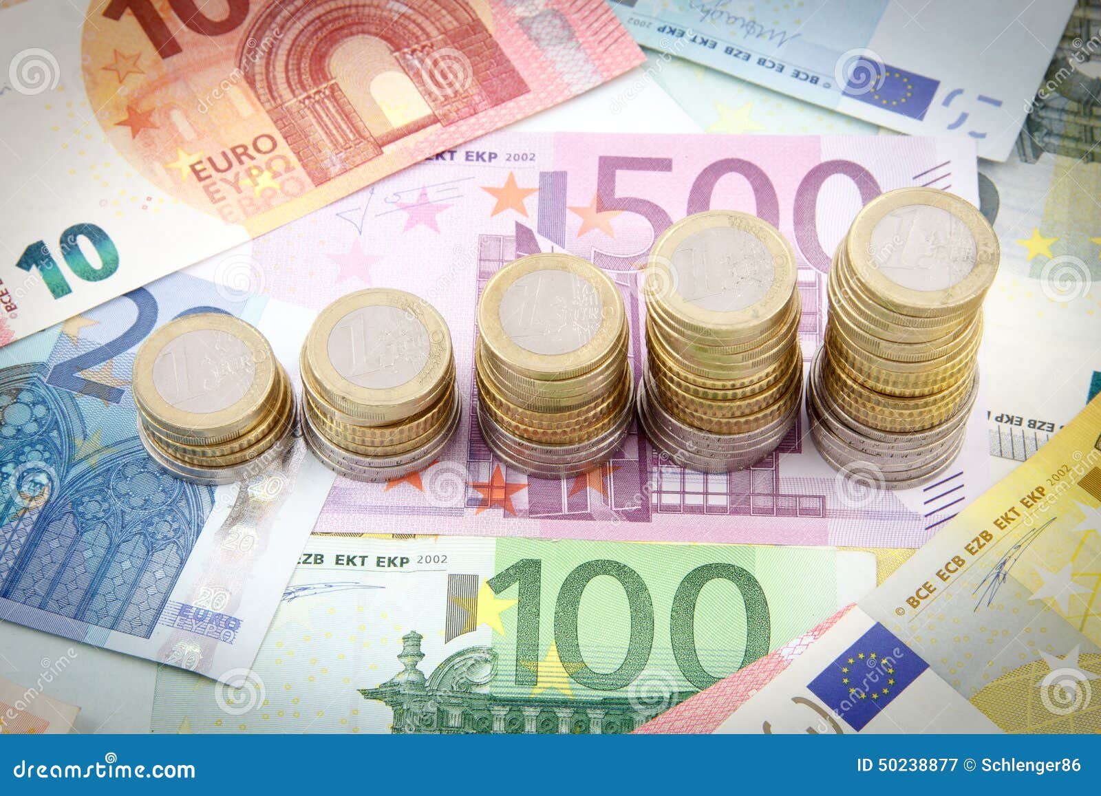 Increasing Stacks of Euro Coins Stock Image - Image of bills, european ...