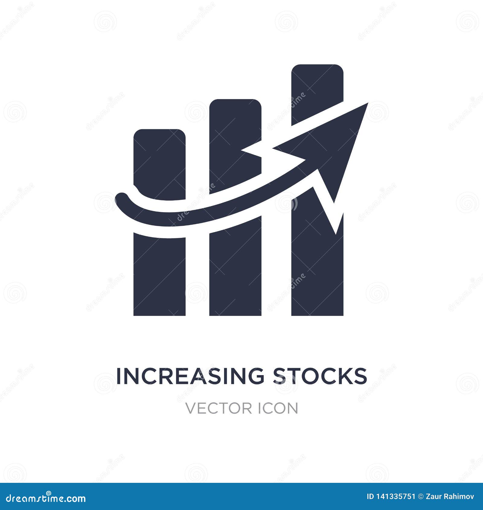Increasing Stocks Graphic Of Bars Icon On White Background. Simple ... Increasing Stocks Graphic Of Bars Icon On White Background. Simple ...