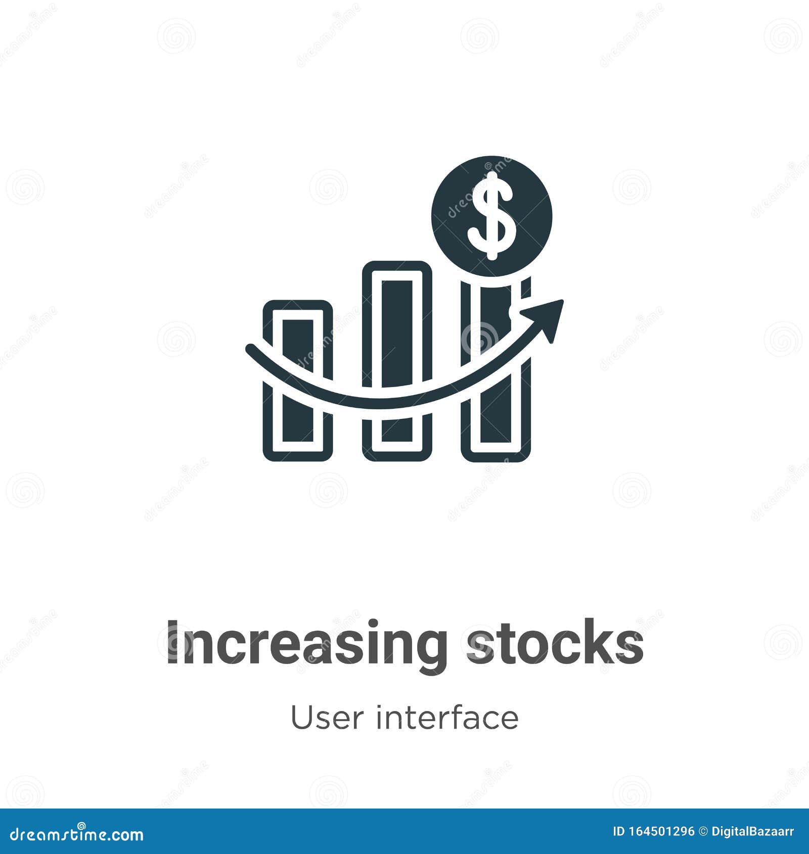 Increasing Stocks Vector Icon On White Background. Flat Vector ... Increasing Stocks Vector Icon On White Background. Flat Vector ...