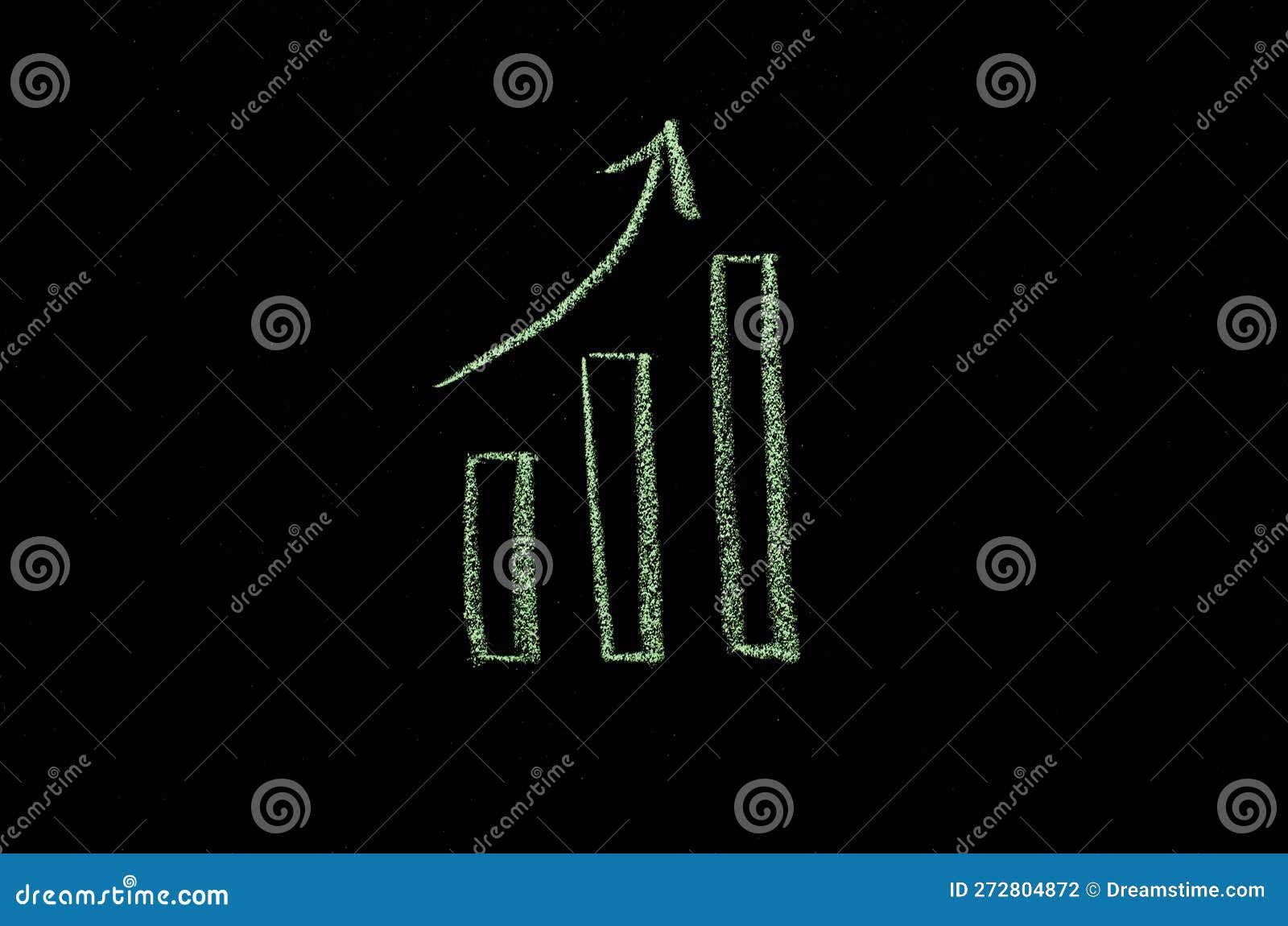 Increasing Trend Drawn on Blackboard. Stock Photo - Image of draw ...