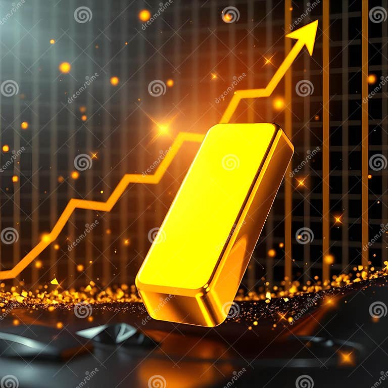 An Increasing Value of Gold Stock Photo - Image of night, value: 334401834