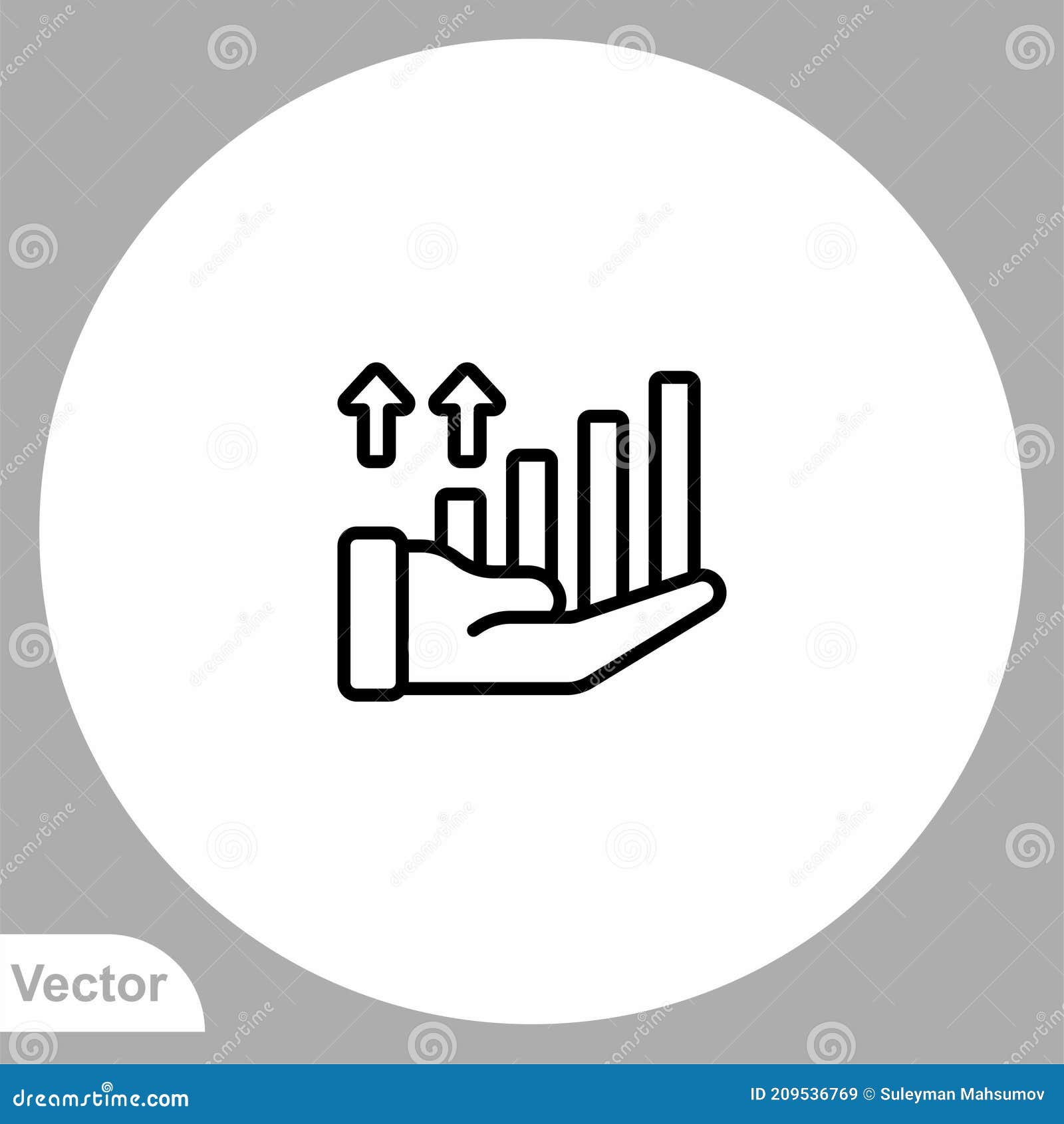 Increasing Vector Icon Sign Symbol Stock Illustration - Illustration of ...