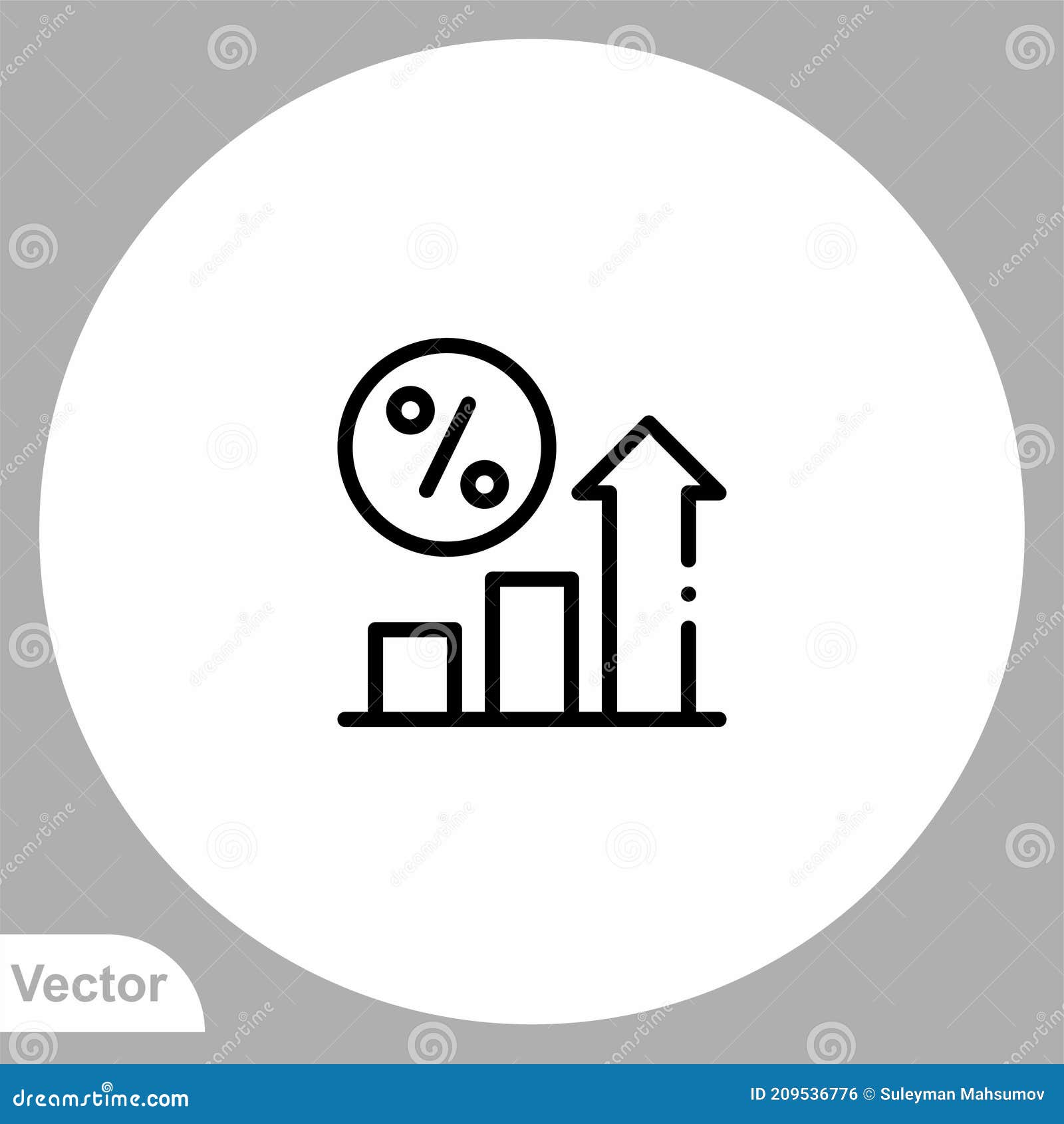 Increasing Vector Icon Sign Symbol Stock Illustration - Illustration of ...
