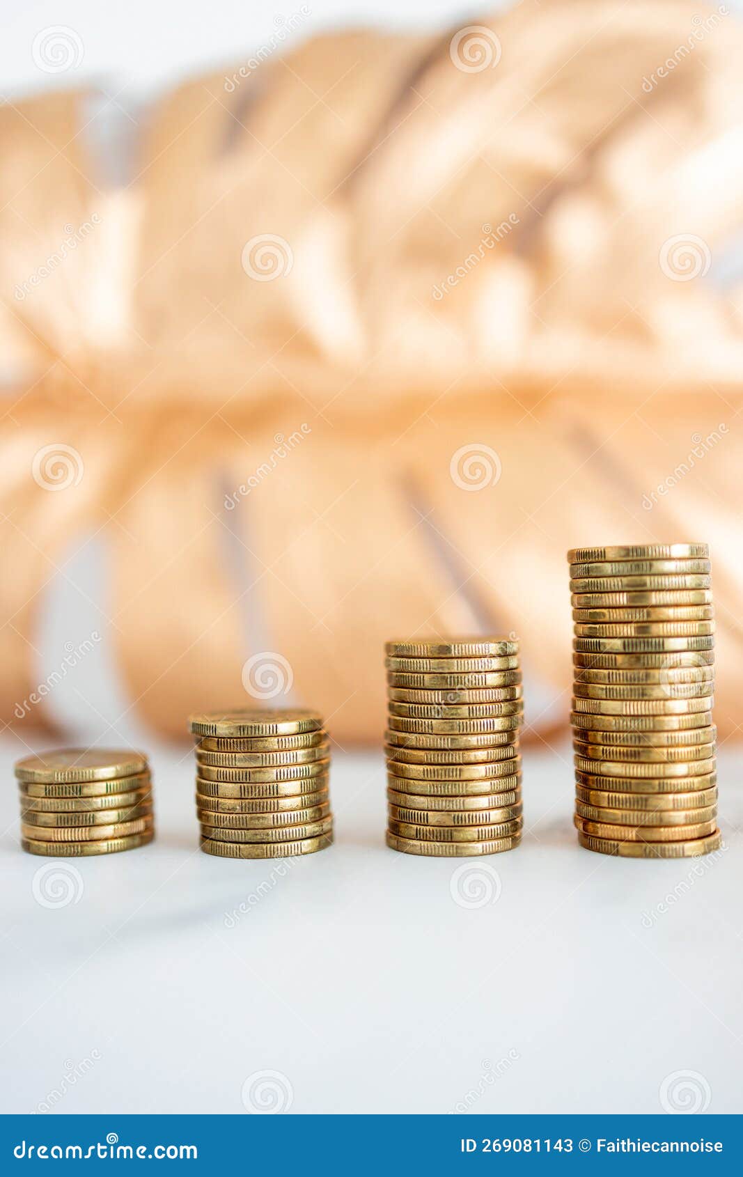 Increasing Your Savings or Profits, Stacks of Progressively Increasing ...