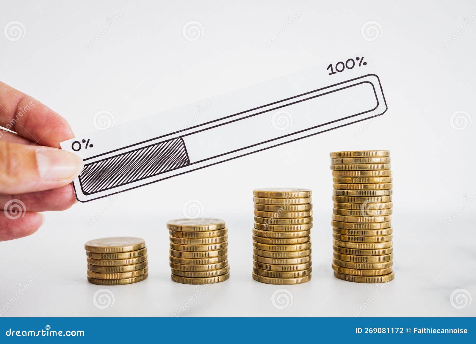 Increasing Your Savings or Profits, Stacks of Progressively Increasing ...