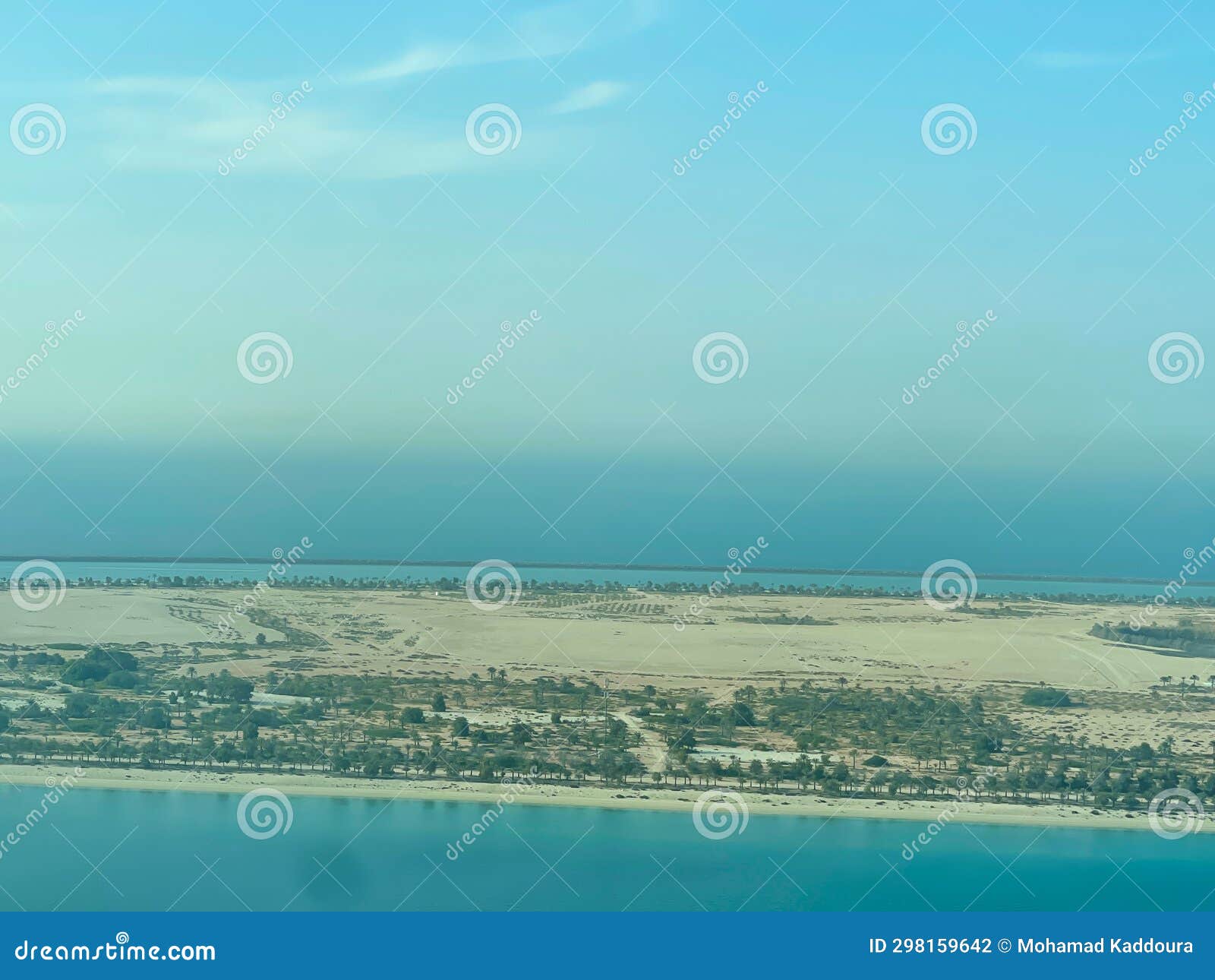 Incredible Aerial View of Abu Dhabi Corniche Road and Beach Stock Photo ...