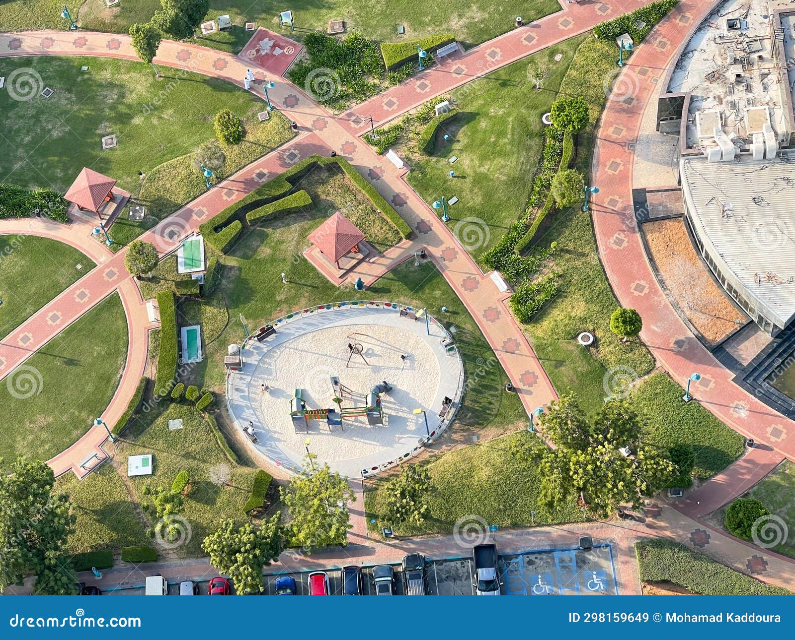 Incredible Aerial View of Abu Dhabi Corniche Road and Beach Stock Image ...