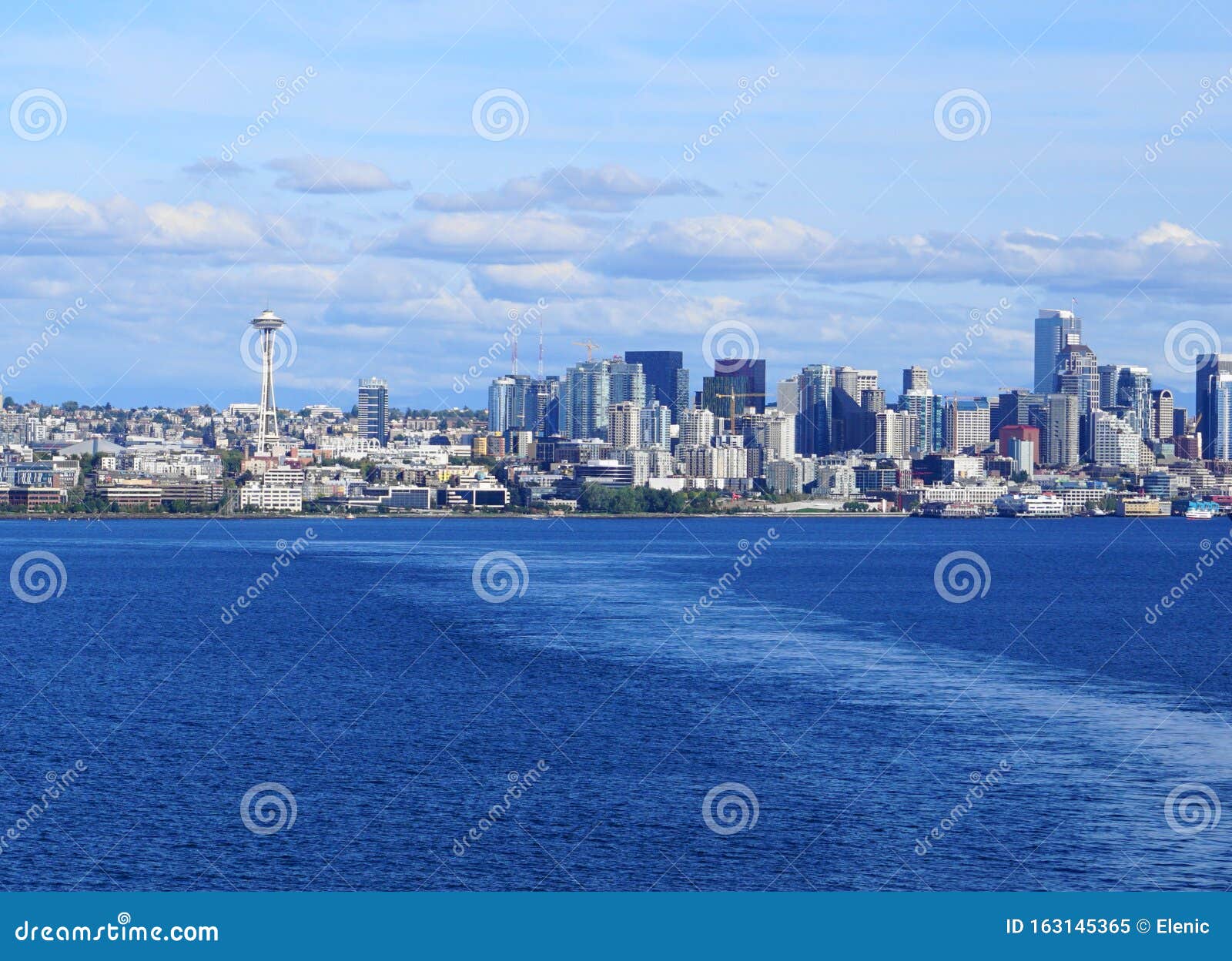 Incredible Beautiful Panoramic View of Downtown Seattle. Stock Image ...