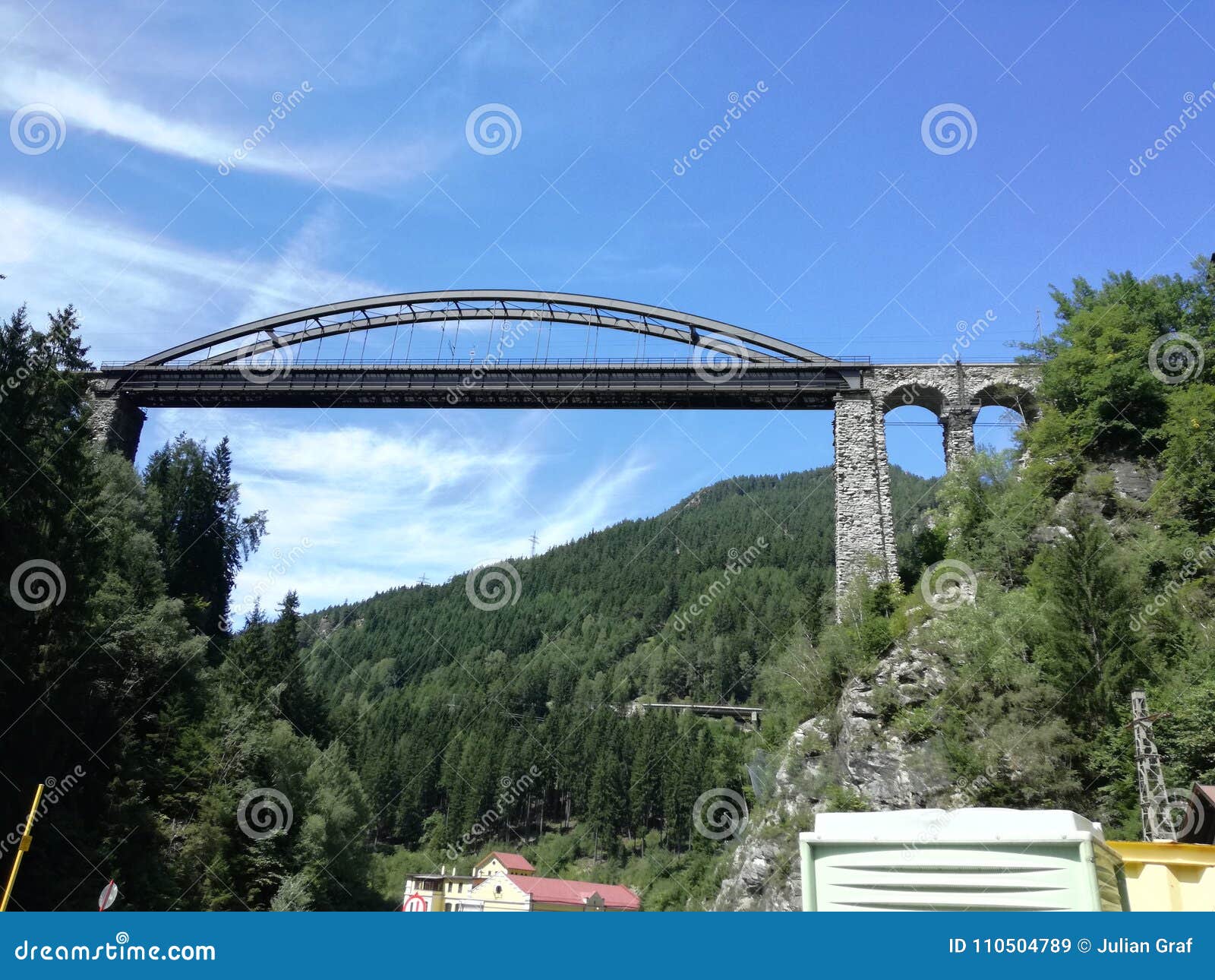 Incredible bridge stock image. Image of mountains, alps - 110504789
