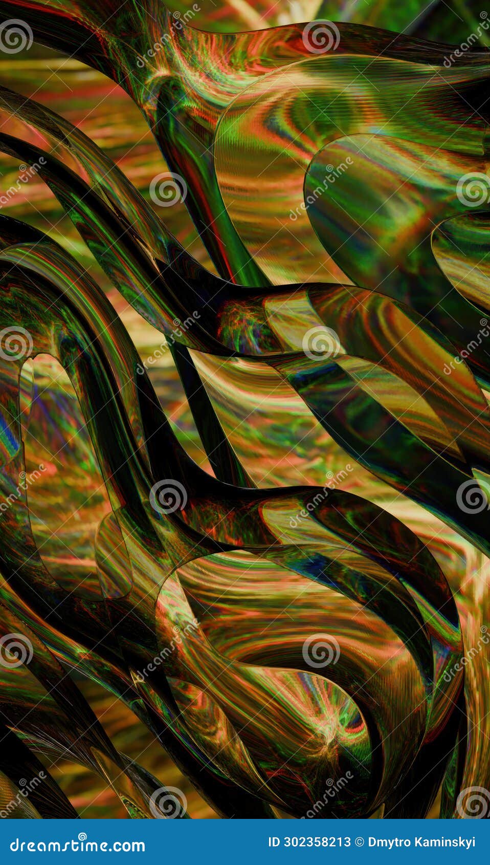 Incredible Color Reflections in Curved Glass Stock Image - Image of ...