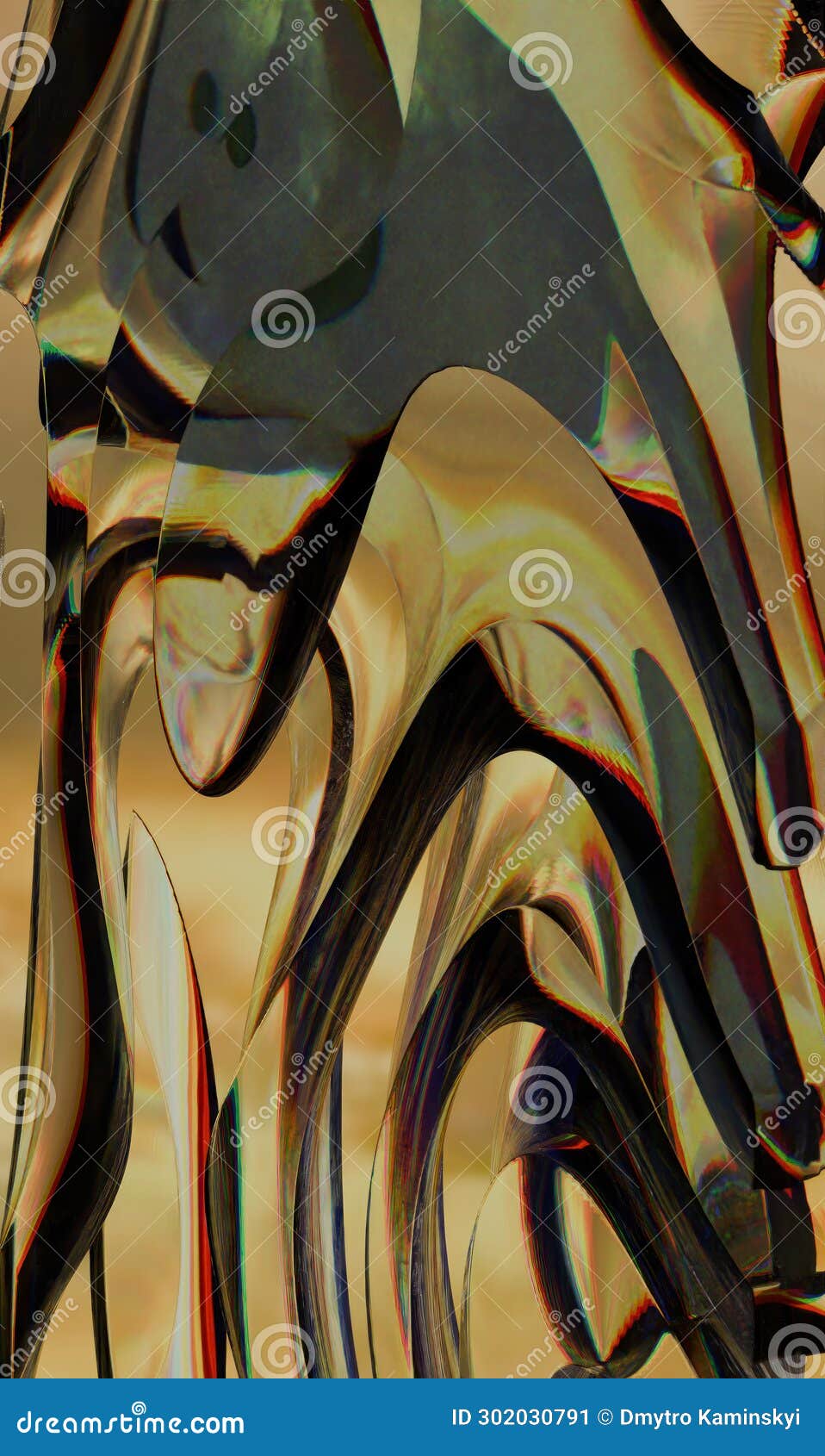 Incredible Color Reflections in Curved Glass Stock Image - Image of ...
