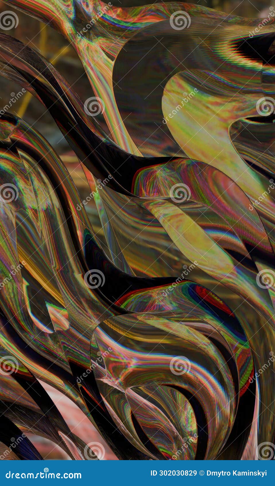 Incredible Color Reflections in Curved Glass Stock Illustration ...