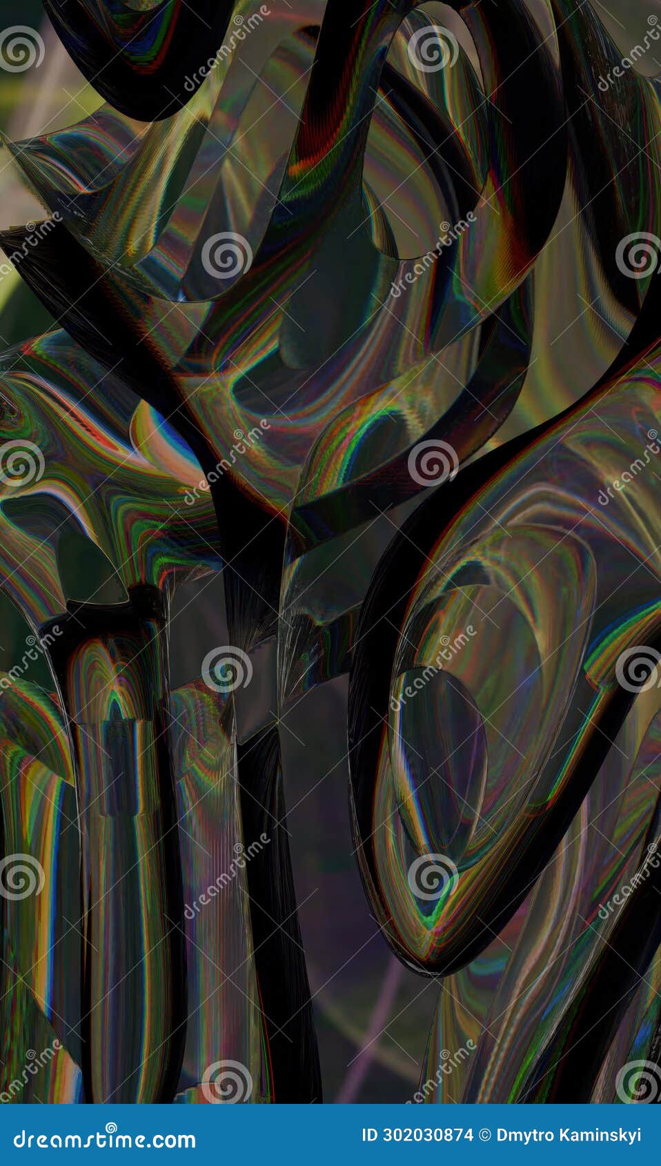 Incredible Color Reflections in Curved Glass Stock Illustration ...