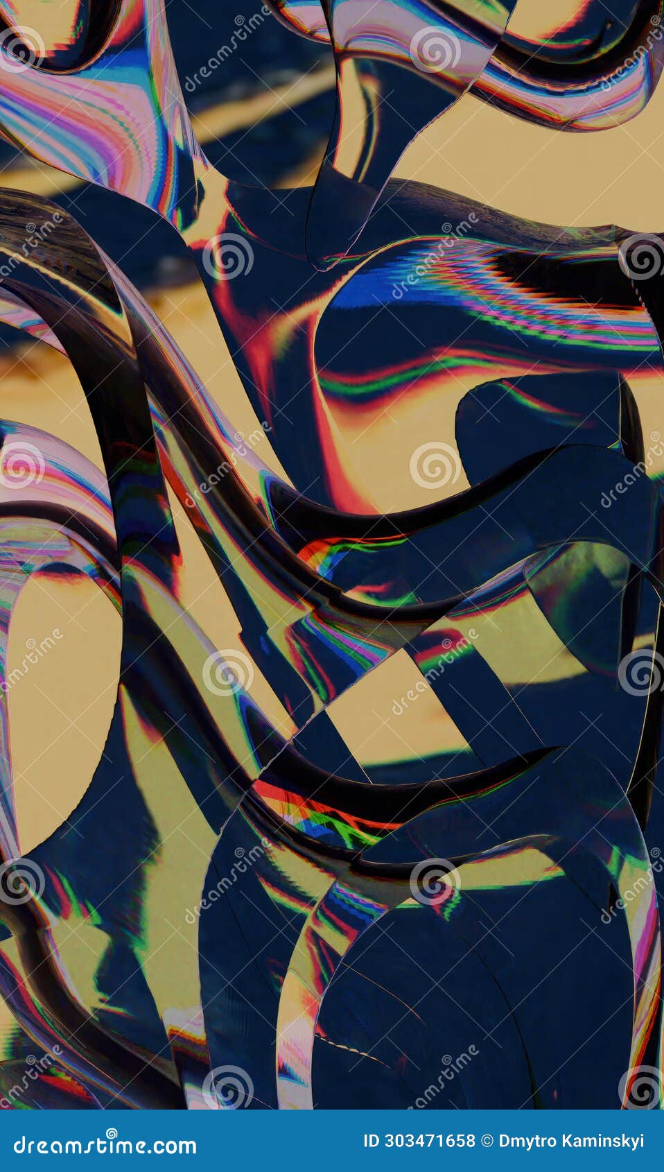 Incredible Color Reflections in Curved Glass Stock Illustration ...