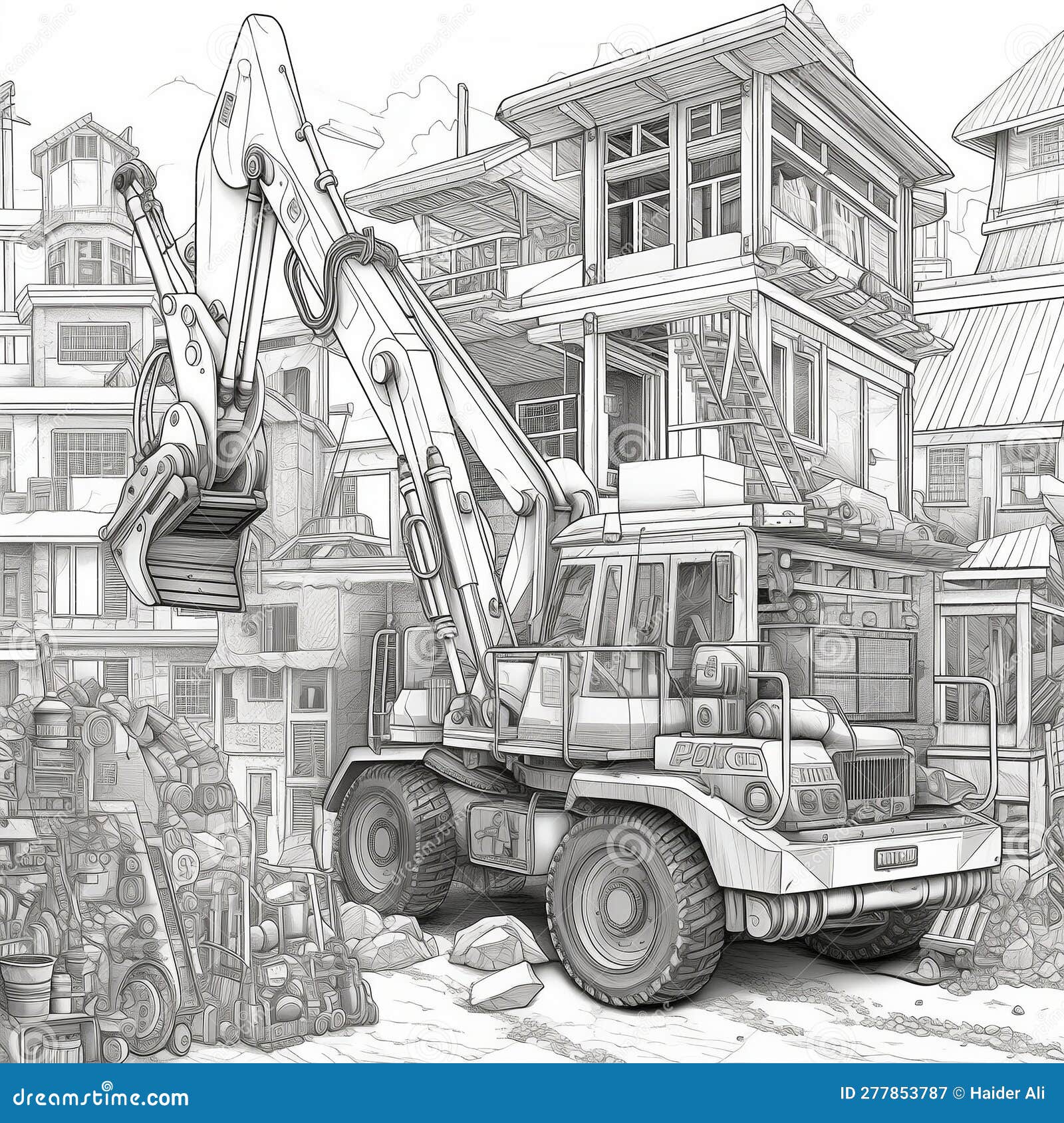 Incredible Coloring Pages Of Compactor Construction. Generative AI ...