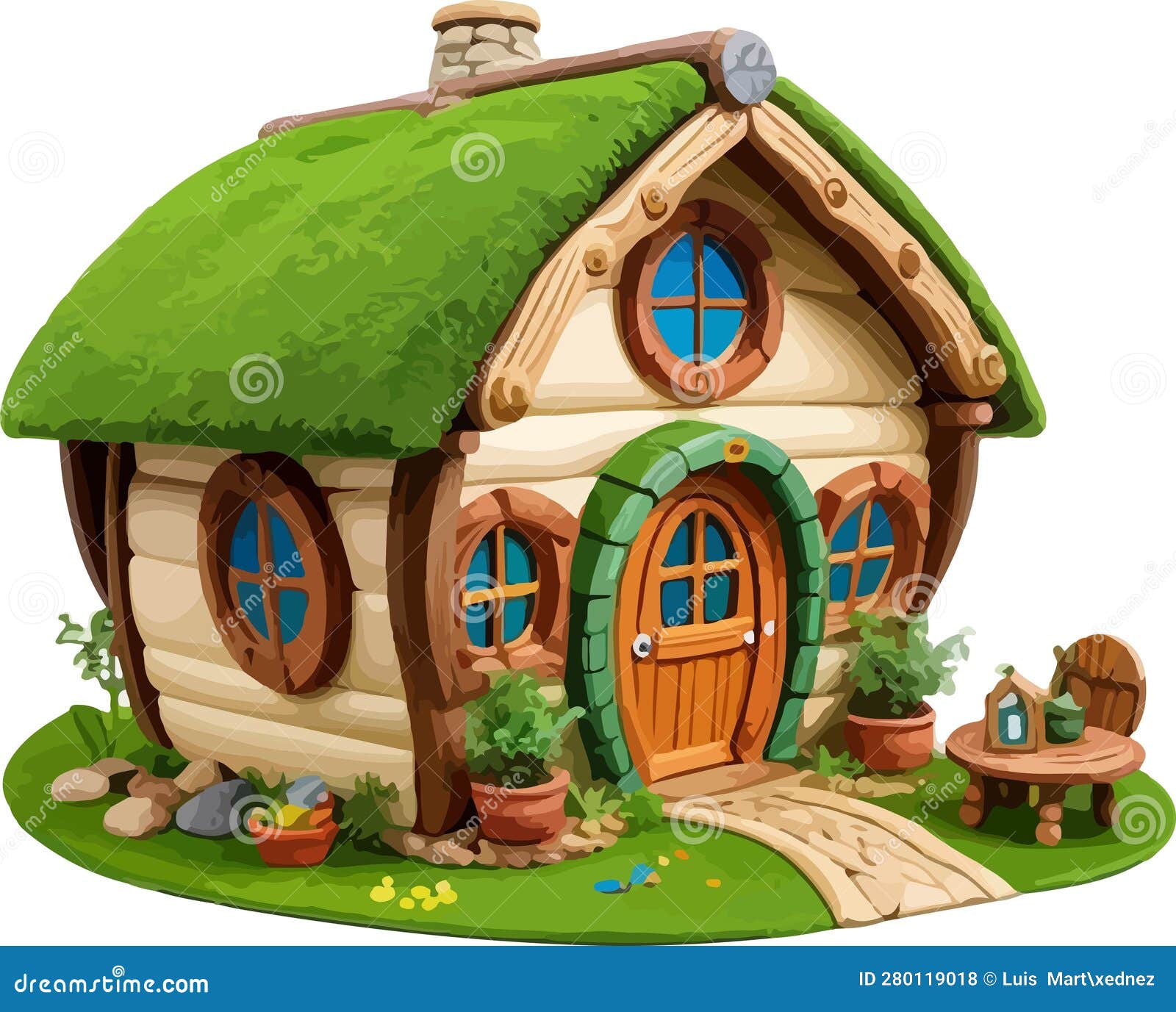 Incredible and Cuteness Dwarf and Hobbit House Stock Vector ...