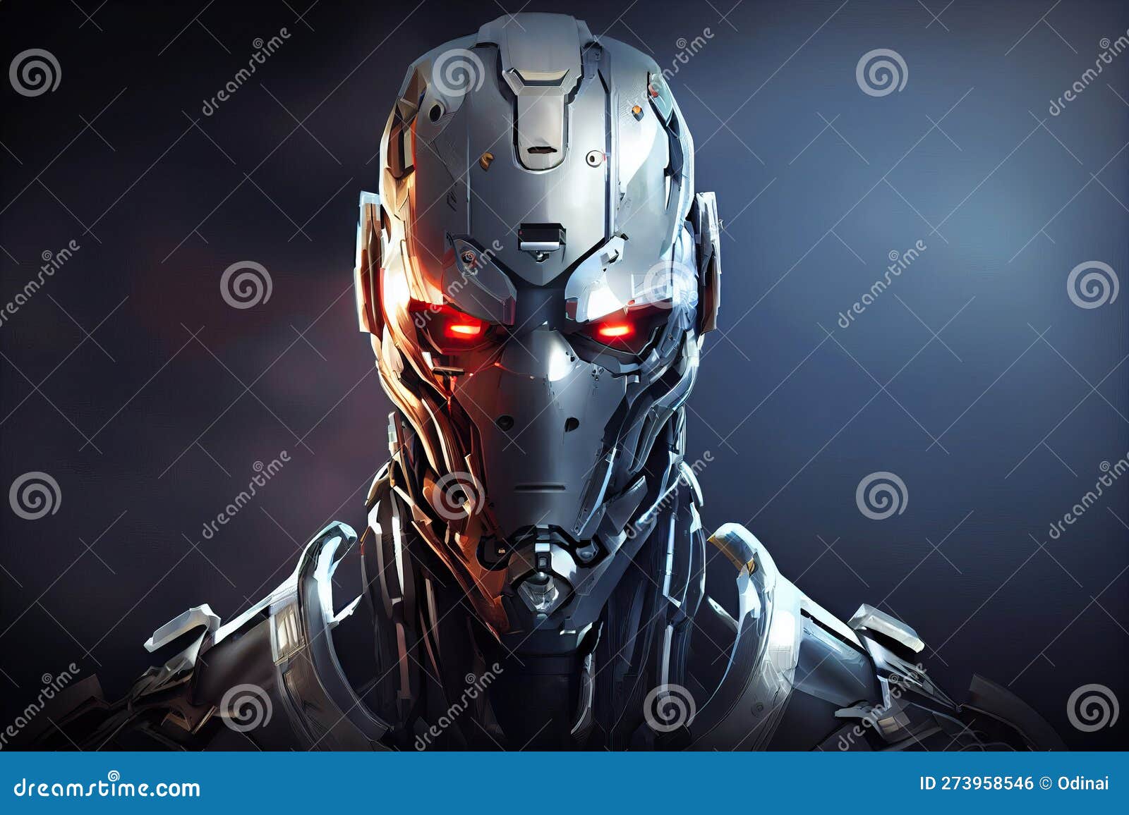 Futuristic Robot Warrior - Generated with AI Stock Illustration ...