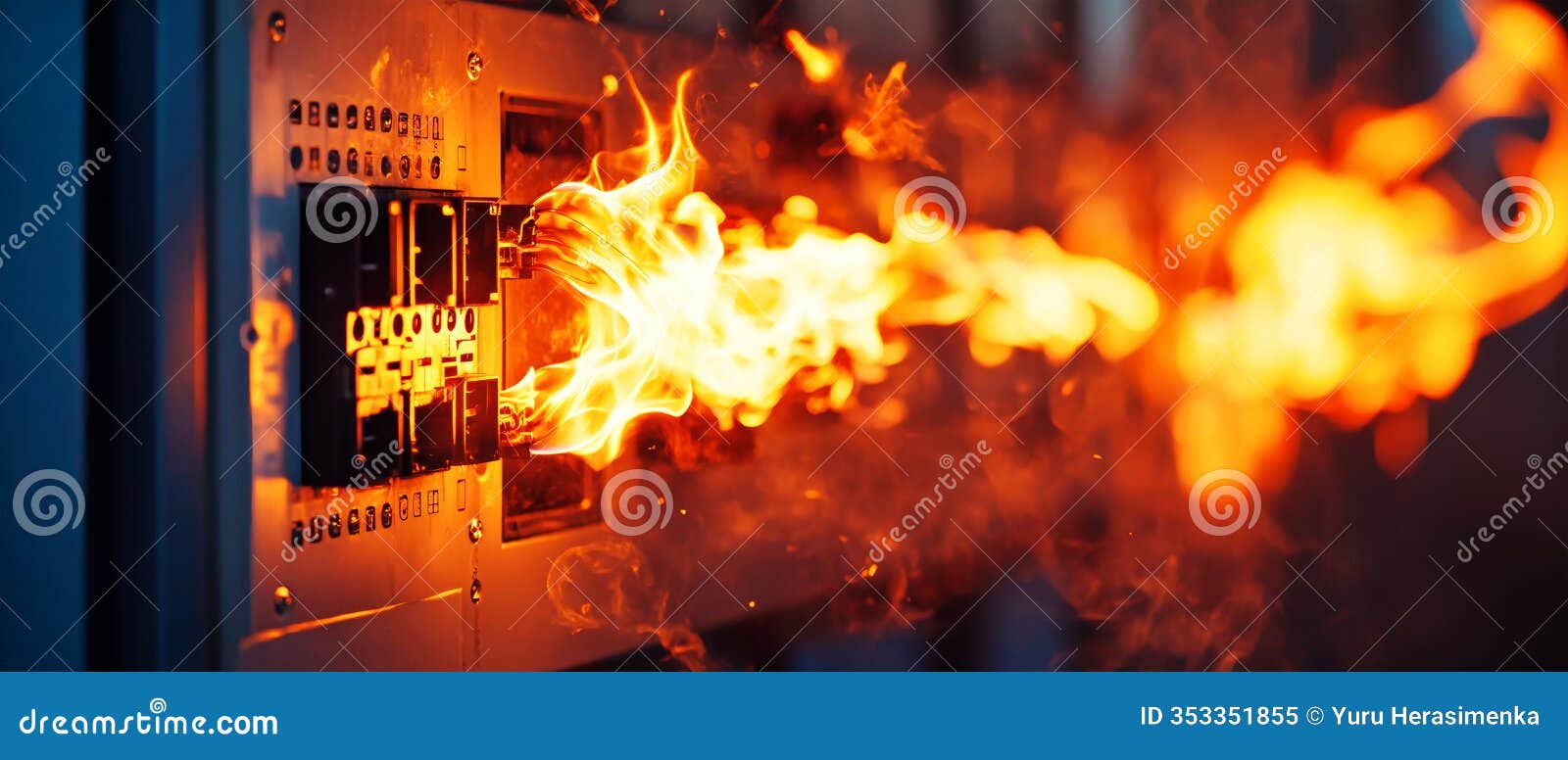 Incredible Display of Fire Engulfing Electrical Panel Wires in a ...