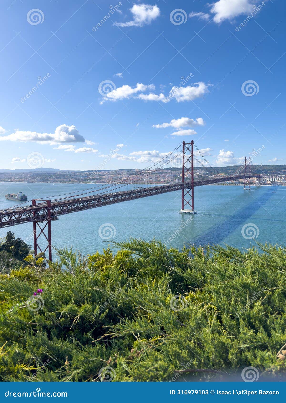 Incredible Engineering Work 25 De Abril Bridge Stock Image - Image of ...