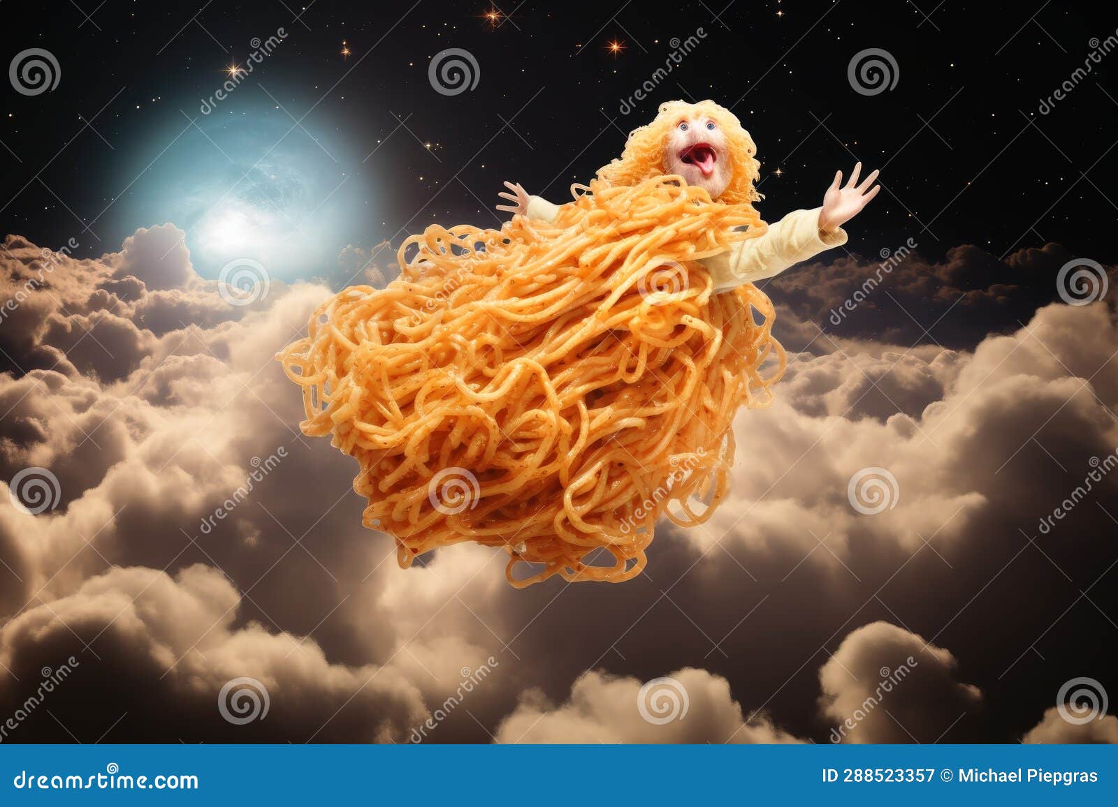 The Incredible Flying Spaghetti Monster Stock Illustration ...