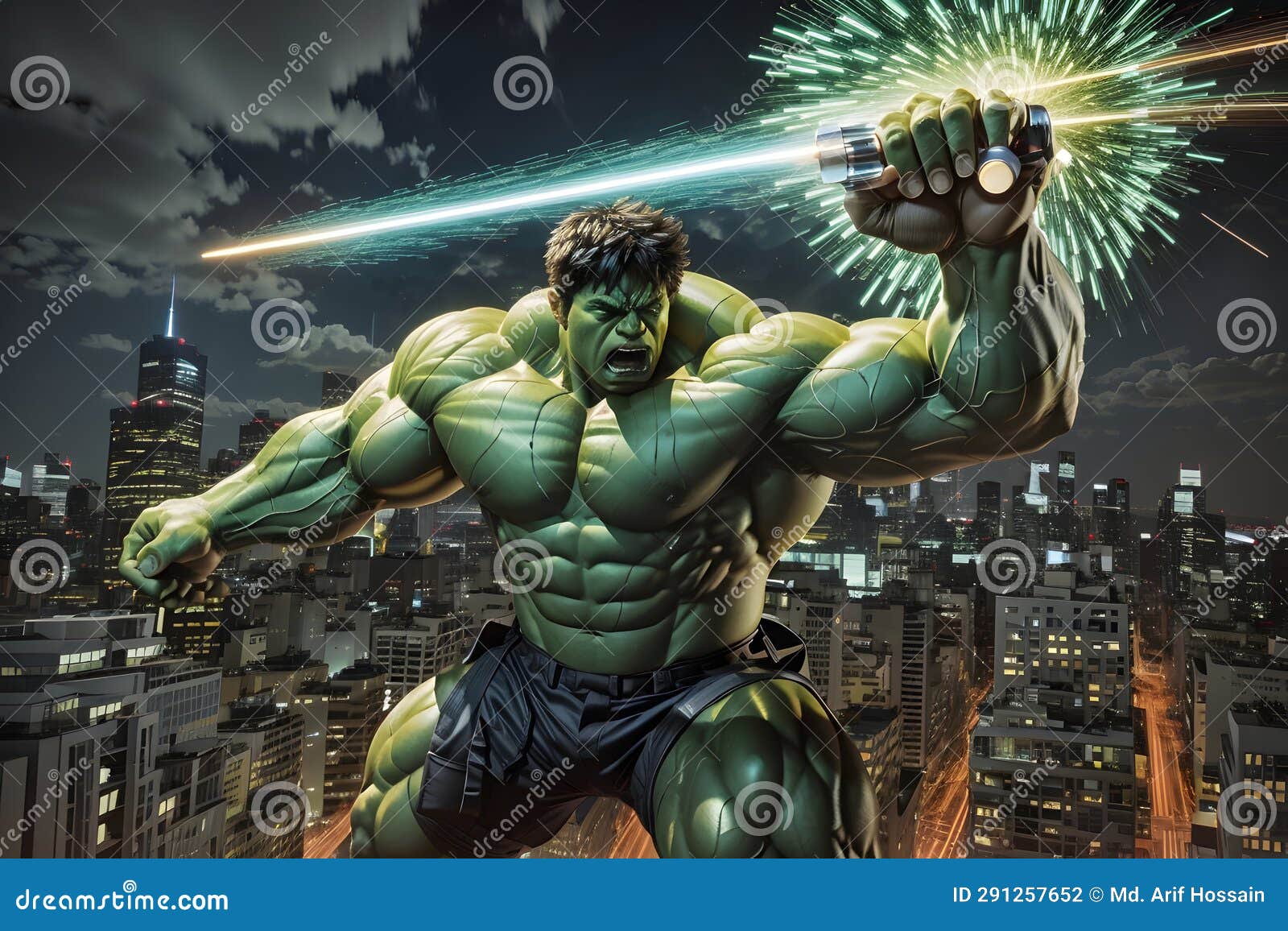 Incredible Hulk 3D Kinetic Art Generated by Ai Editorial Photography ...