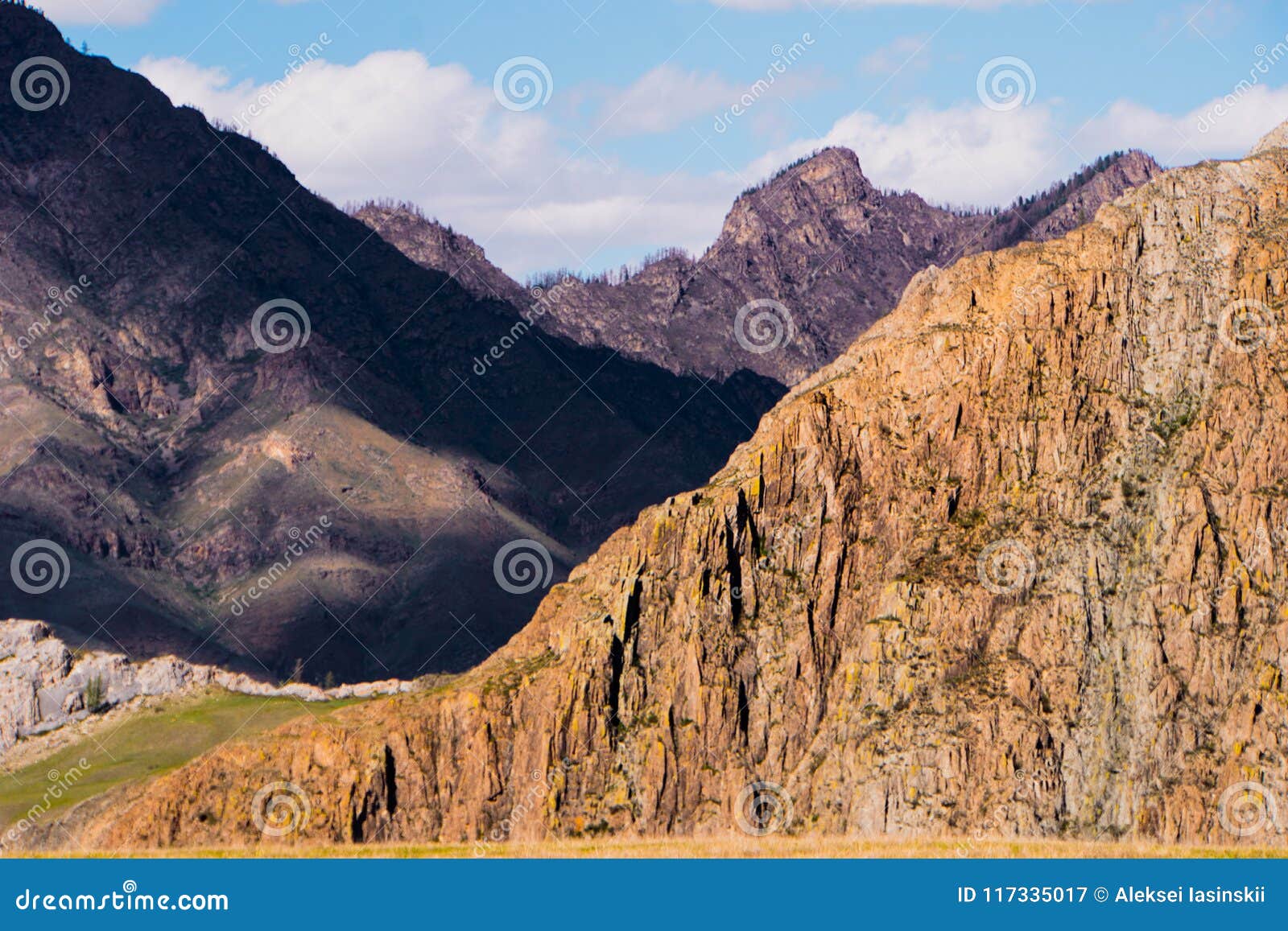 Incredible Landscape of Altai Mountain Valley with Rock Stock Image ...