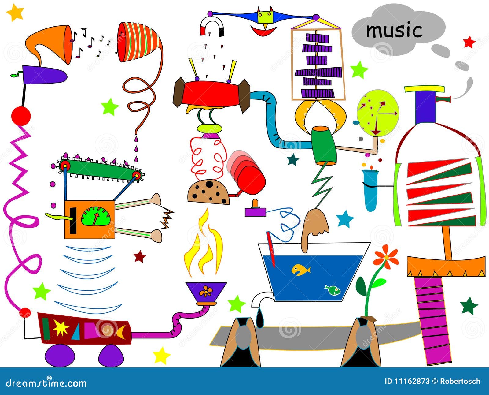 Incredible music machine stock vector. Illustration of print - 11162873