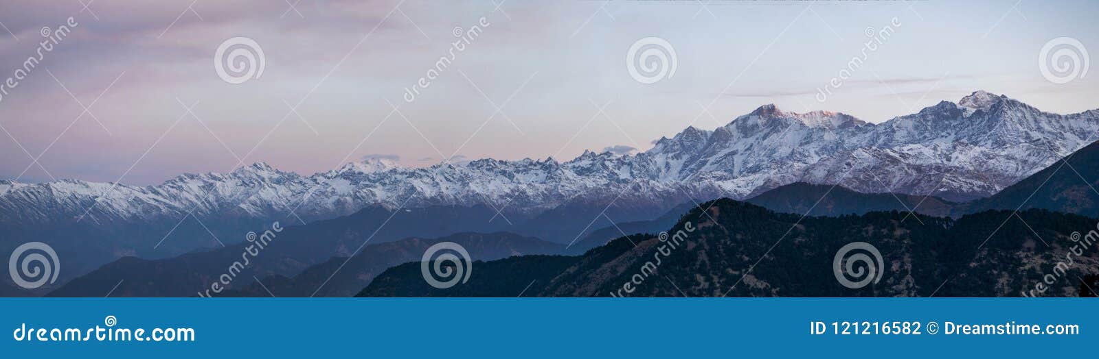 Panoramic View of the Himalaya Mountain Range Stock Photo - Image of ...