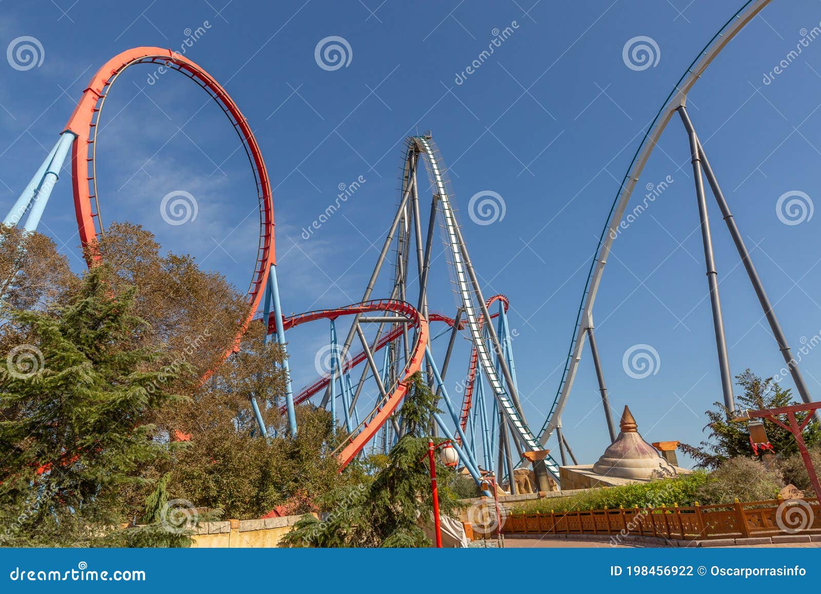 Incredible Roller Coaster in a Great Amusement Park Editorial ...