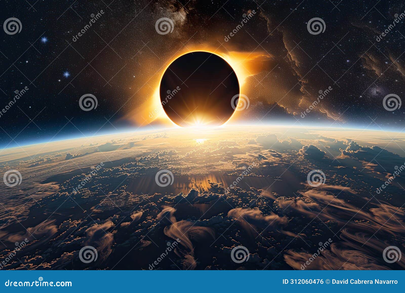 Incredible Solar Eclipse Over the Planet Earth Stock Photo - Image of ...