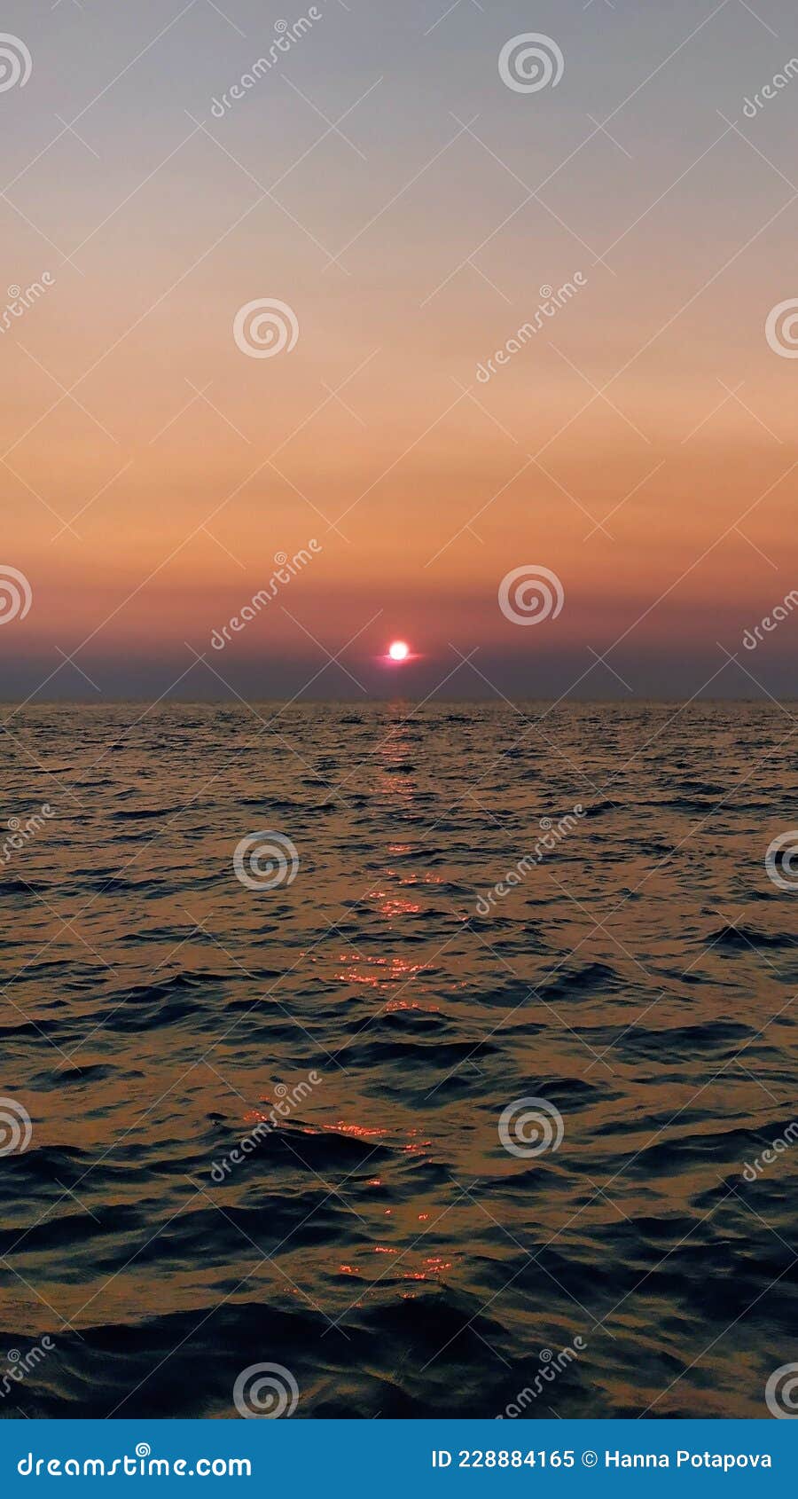 Sunset on the high seas stock image. Image of peace - 228884165