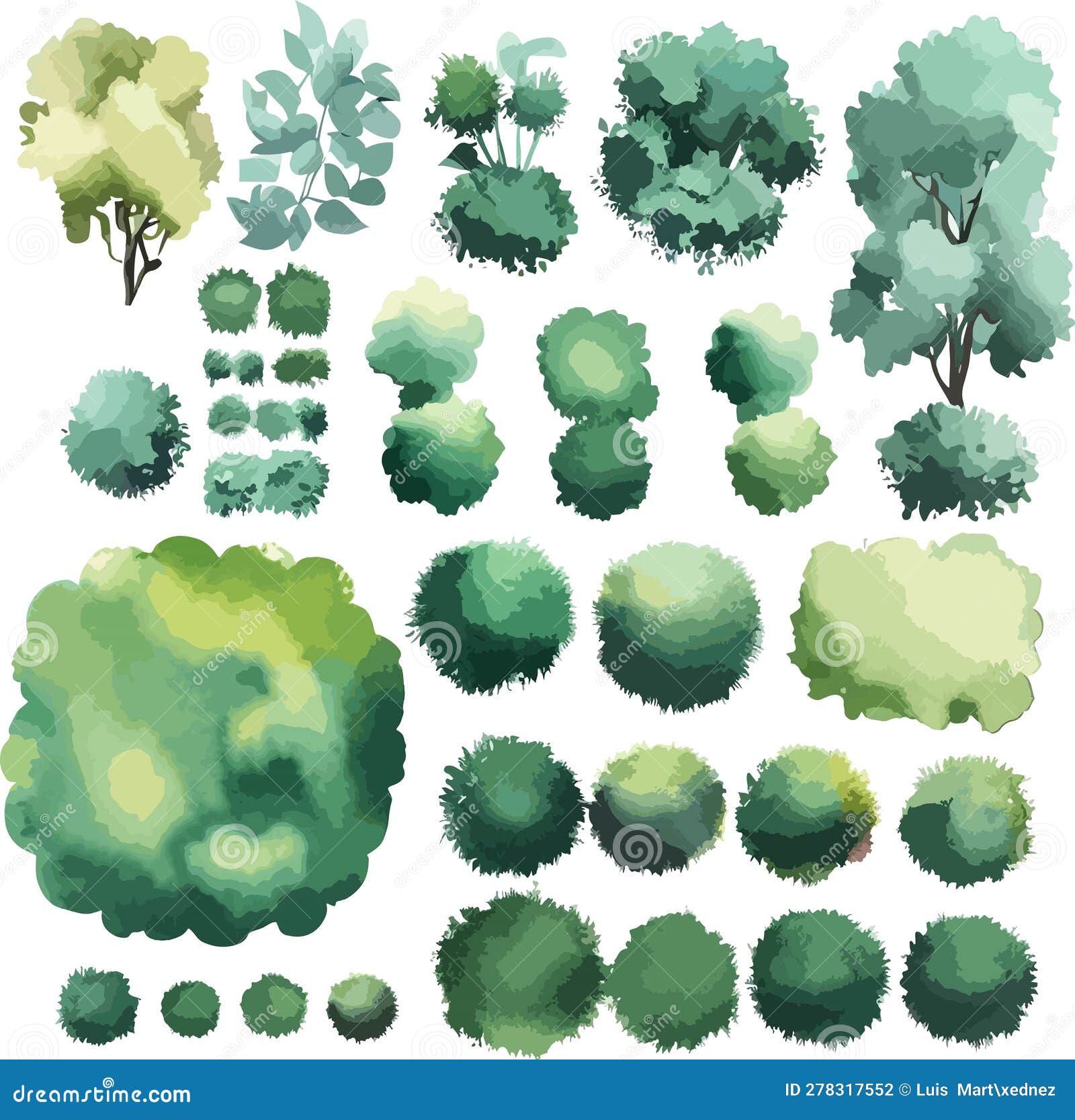 Incredible Trees Bushes Shrubs Top View Vector Stock Vector ...
