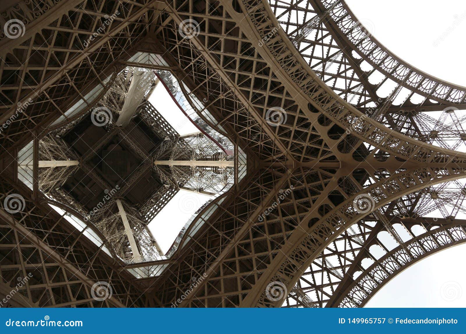 Incredible View from Below of Eiffel Tower Stock Image - Image of tour ...