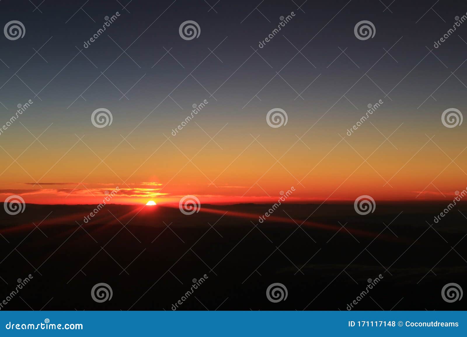 Incredible View of Sunrise Over the Clouds Seen from Airplane Window ...