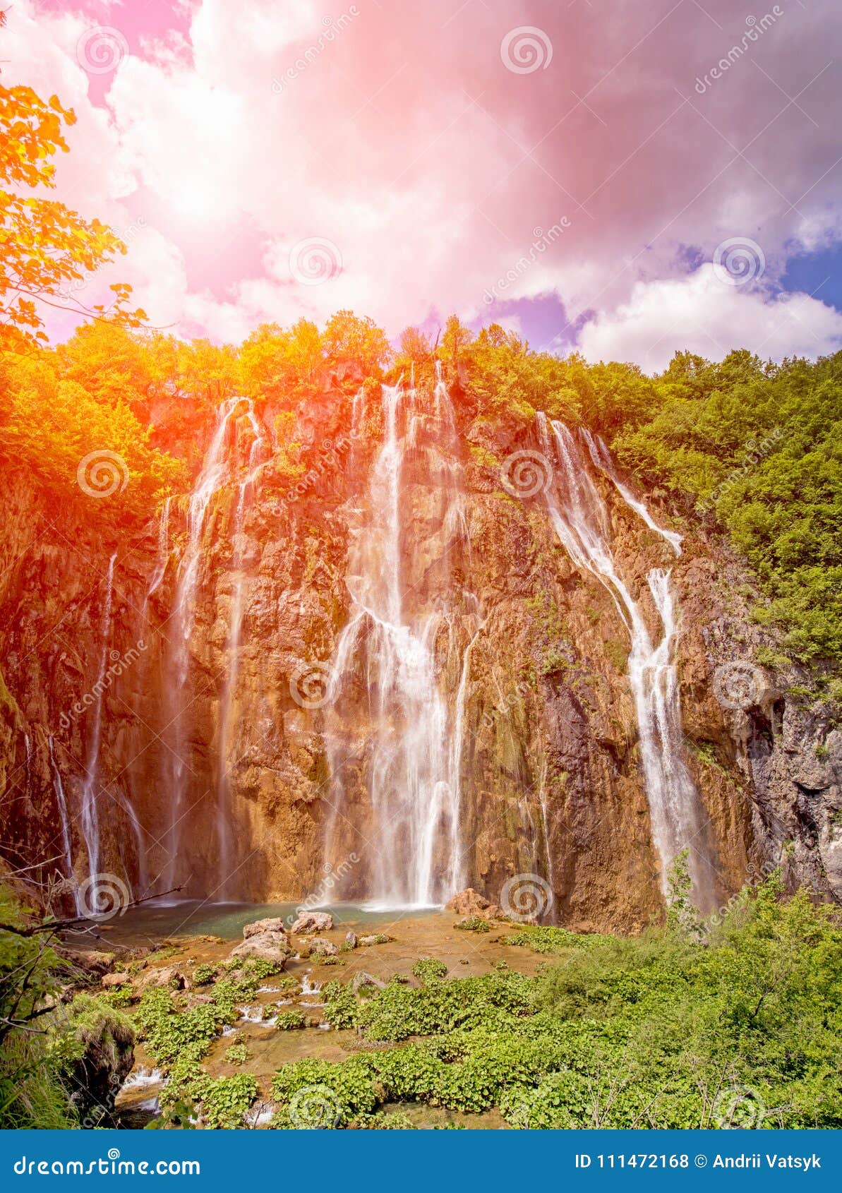 Incredibly Beautiful Fabulous Magical Landscape With A Waterfall ...