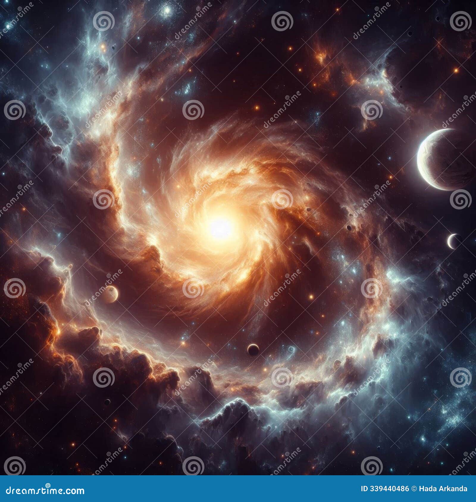 Incredibly Beautiful Galaxy Somewhere In Deep Space. Science Fiction ...