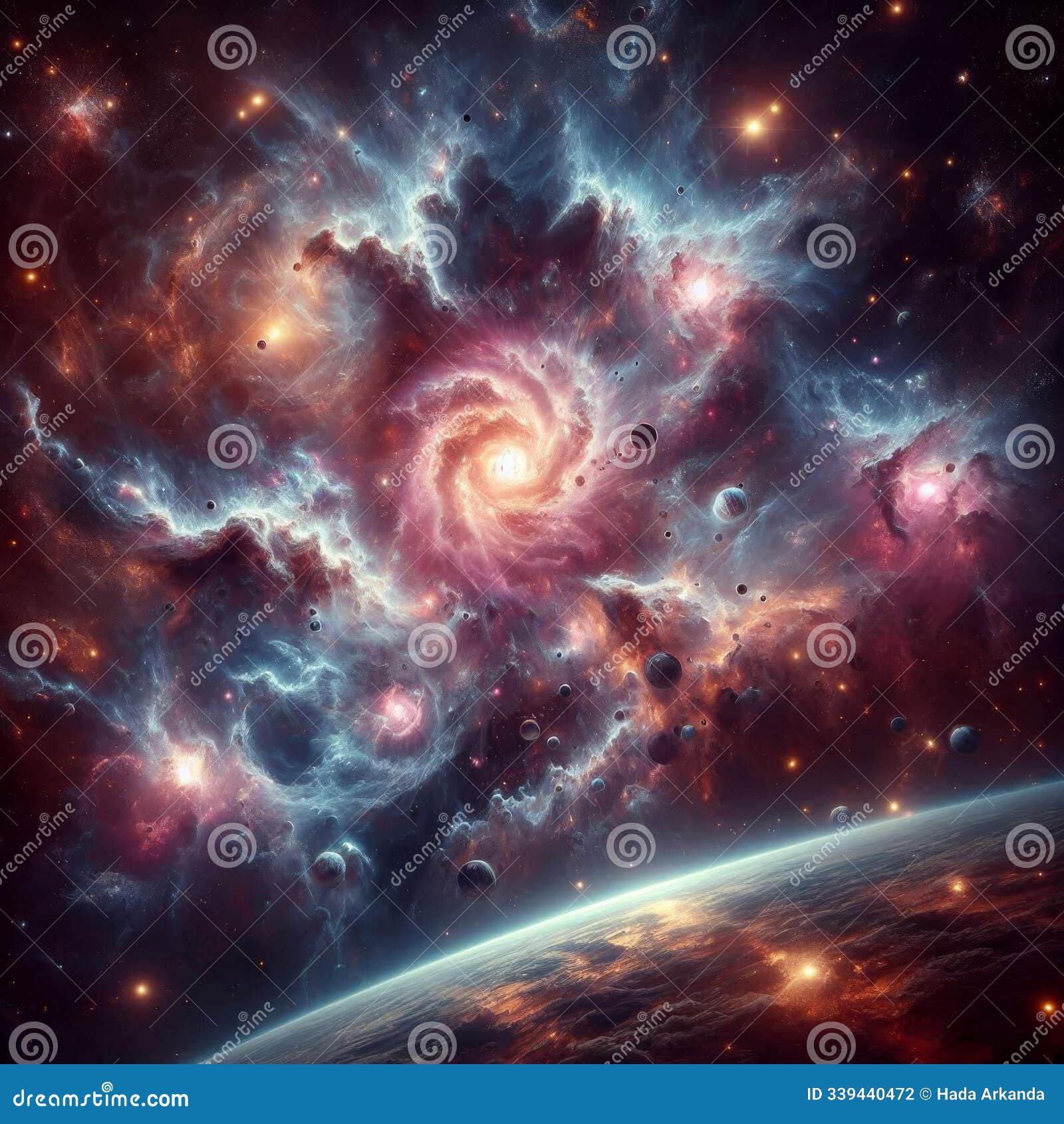 Incredibly Beautiful Galaxy Somewhere In Deep Space. Science Fiction ...